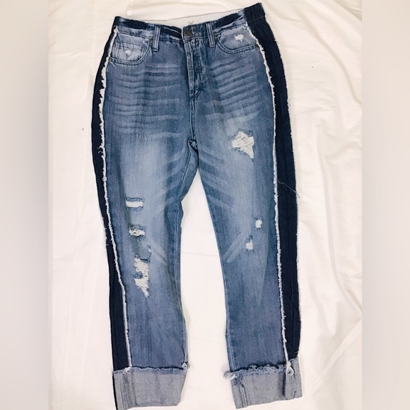 easel | Jeans | Easel Deconstructed Distressed Barrel Jean Nwot | Poshmark